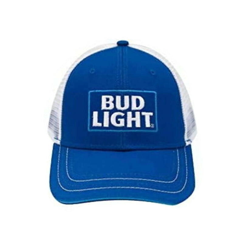 Bud Light Patch Logo Royal & White H3 Mesh Trucker Style Hat – BocaBocaHeadwear.com