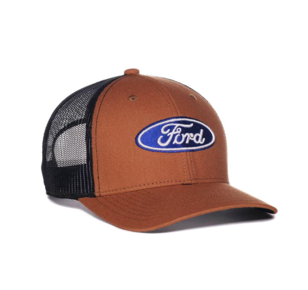 Hat - Ford Mesh Cotton Canvas Adjustable Trucker Style Cap ...